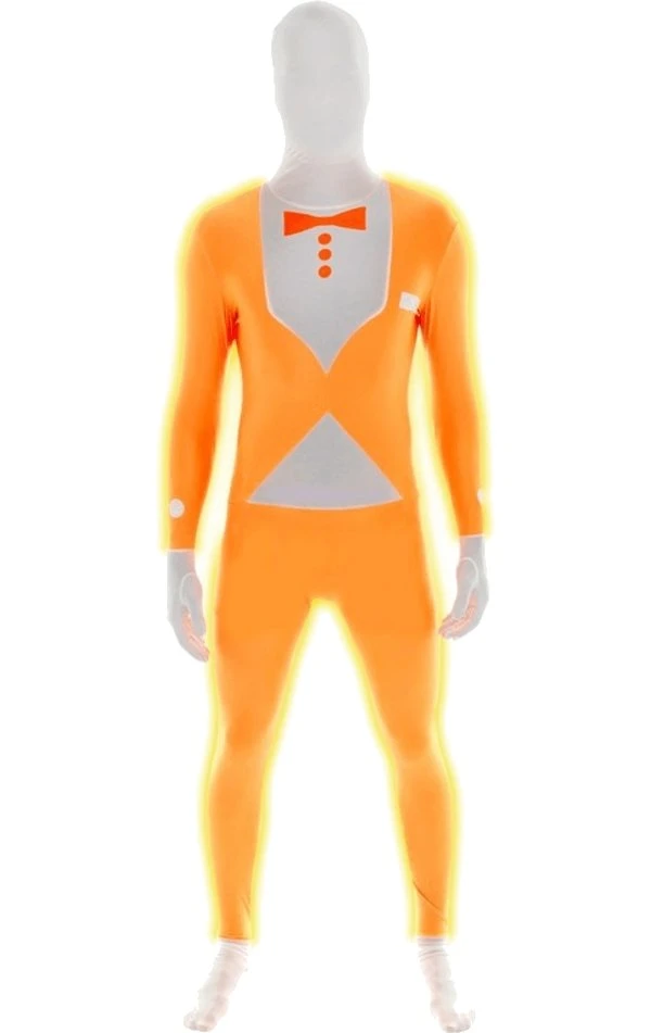 Delight with Unique Body Republic Adults Orange Glow Tux Morphsuit ...